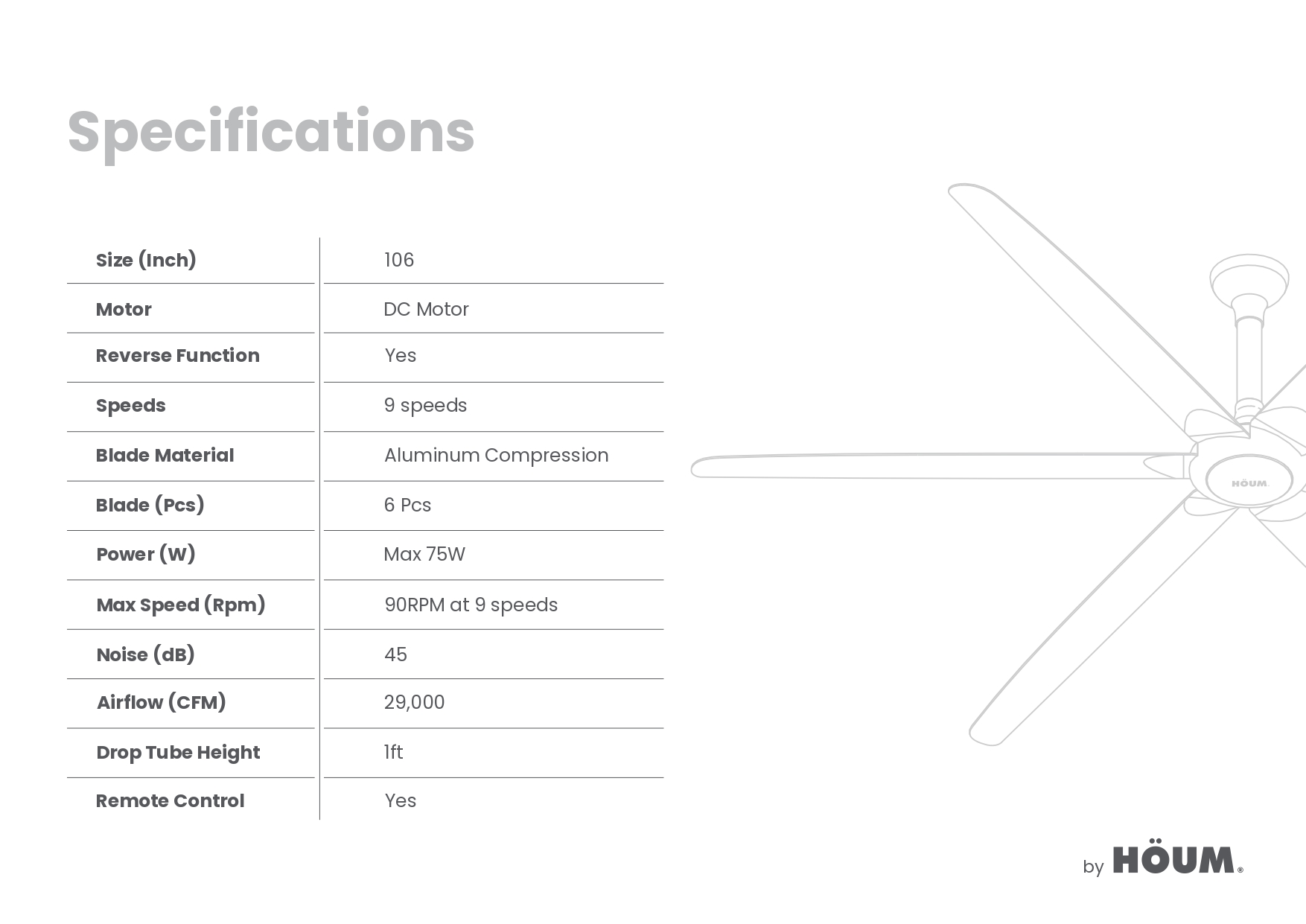 Big Ceiling Fan - HÖUM